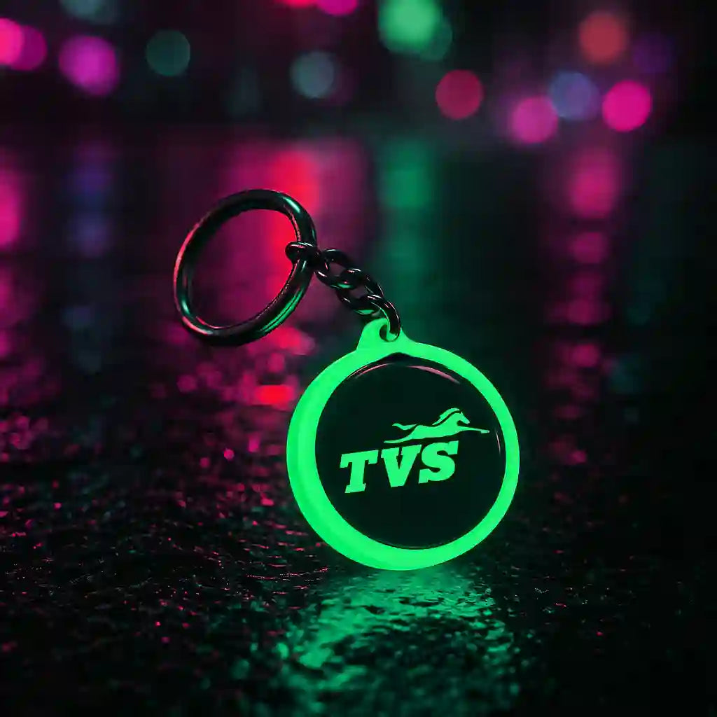 TVS Logo | Keychain | Glow in dark – Mi Glow Store